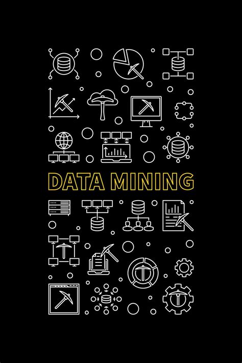 Data Mining Technology Concept Vector Thin Line Vertical Dark Banner 32491742 Vector Art At Vecteezy
