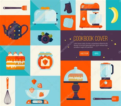 Illustrated Cookbook Covers Clipart