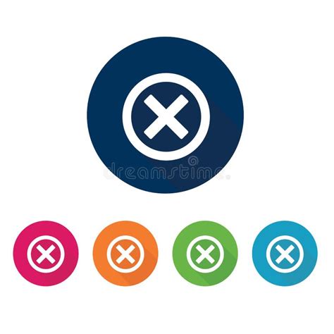 Close Button Delete Symbol Icon Set Stock Illustration
