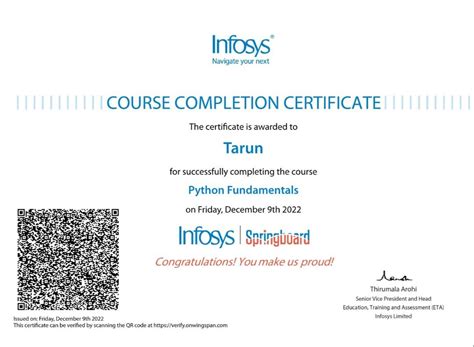 Tarun On Linkedin Infosys Infosysspringboard