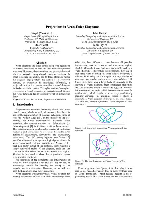 Pdf Projections In Venn Euler Diagrams