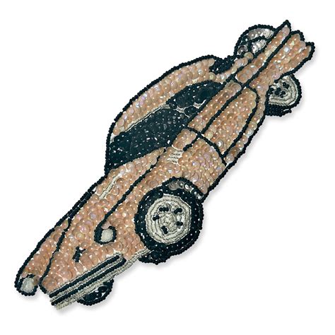 Classic Auto Thunderbird Sequin Applique Patch Topaz Expo