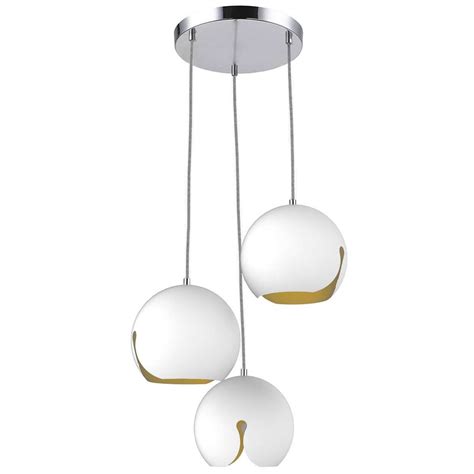 Skandynawska Lampa Wisząca Ket303 Loftowa Oprawa Metalowa Kaskada Zwis Loftowy Biały Złoty KET