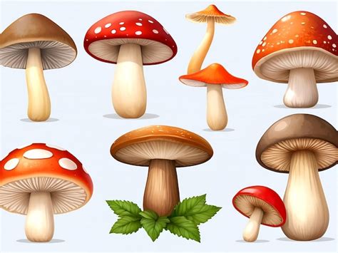 Premium Vector Vector Different Types Of Mushrooms Isolated