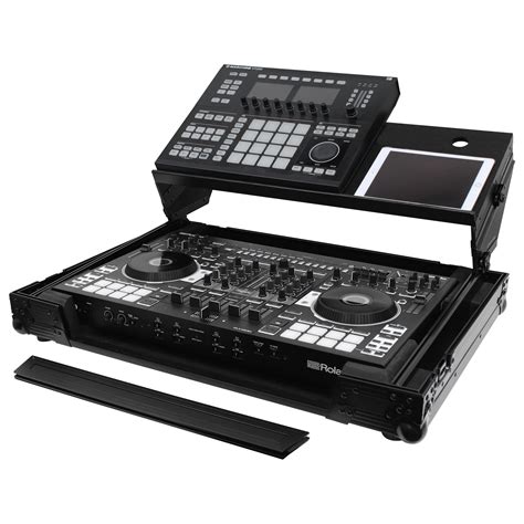 Black Roland Dj 808 Flight Case With Angle Glide Platform Odyssey Cases