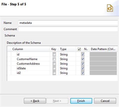 Finalizing The End Schema Of Your Output File Talend Studio Help
