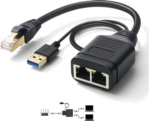 Motong Rj45 Splitter Adapter Rj45 1 Male To 2 Female Lan