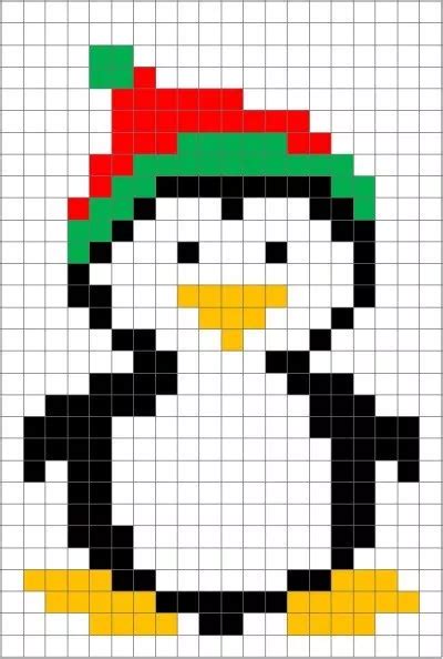 Pixel Art Di Natale Il Pinguino Natalizio Maestro Alberto Pixel Art Noel Cool Pixel Art