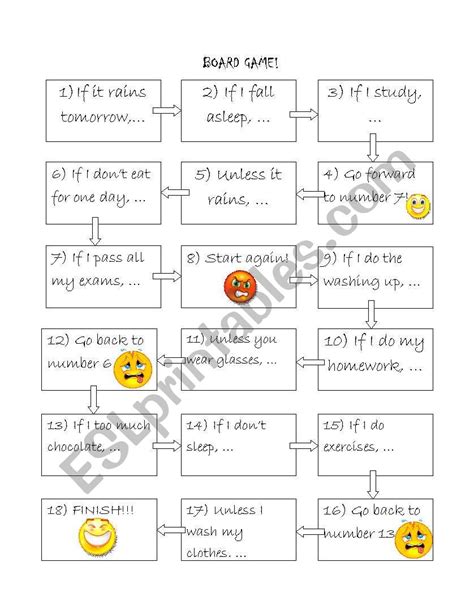 First Conditional Board Game ESL Worksheet By Melaniesmanino