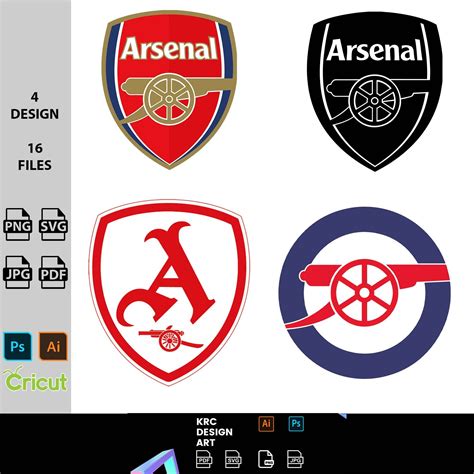 Arsenal Fc Svg Png Pdf Bundle Football Team Package Etsy Australia