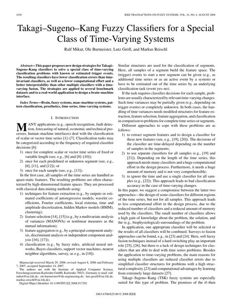 pdf takagi sugeno kang fuzzy classifiers for a special class of