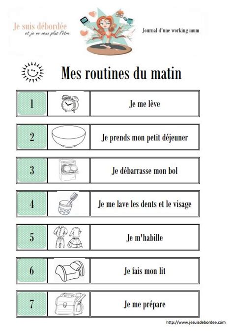 Les routines du matin pour les enfants Je suis débordée