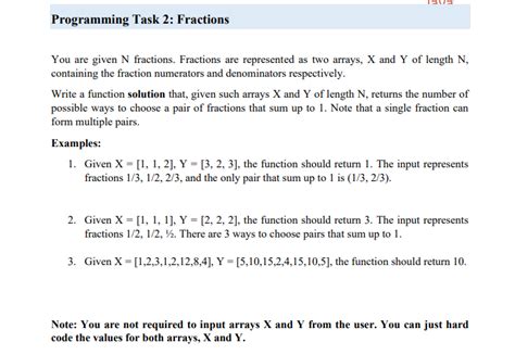 Solved Programming Task Fractions You Are Given N Chegg