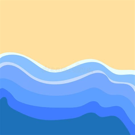 Cartoon Waves Sun Travel Background Vector Illustration Stock Vector