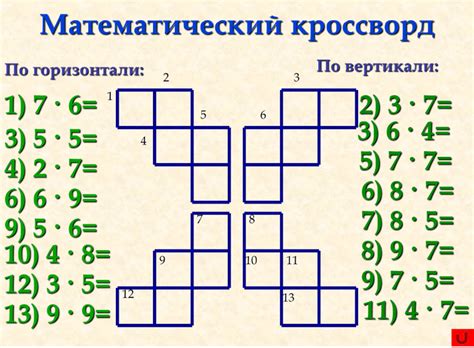 Кроссворд по математике 3 класс с ответами Математический кроссворд