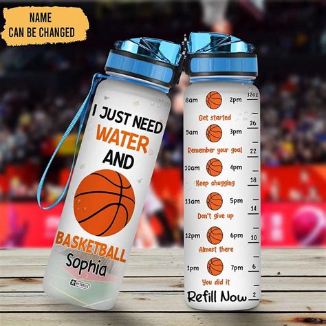 Basketball Water Bottle Etsy