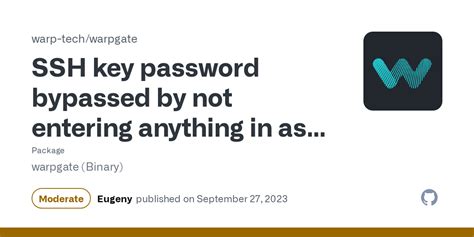 Ssh Key Password Bypassed By Not Entering Anything In As The Password