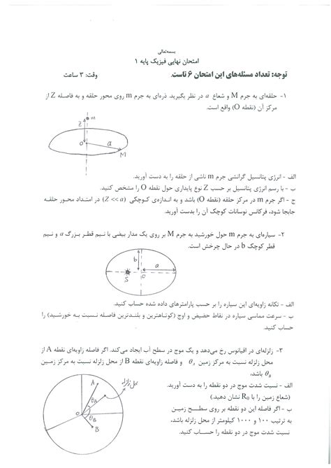 نمونه سوال‌های درس فیزیک هالیدی 1 دانشگاه صنعتی شریف خبرنامه