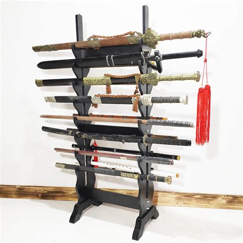 16 Floor Standing Display Weapon Shelves Martial Arts Sword Stand Sword