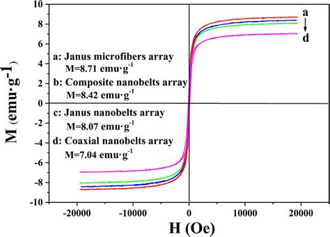 Hysteresis Loops Of Janus Microfiber Array Janus Nanobelt Array