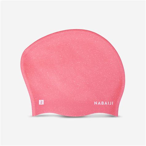 Silicone Swimming Cap One Size Long Hair Pink