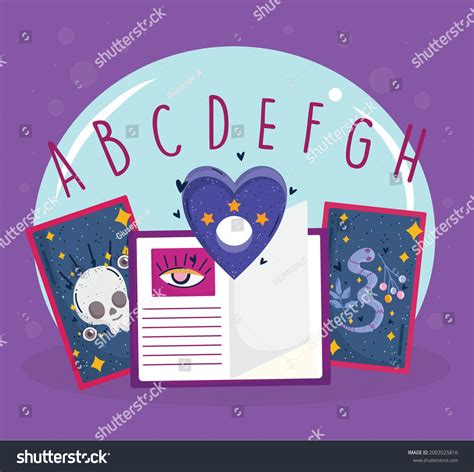 Ouija Pointer Tarot Magical Cartoon Stock Vector Royalty Free