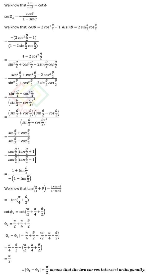 find the angle of intersection of the curves r a 1 sin theta and r a