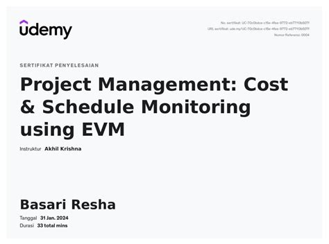 Completed Project Management Cost And Schedule Monitoring Using Evm