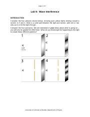 Understanding Wave Interference Simulation And Predictions Course Hero
