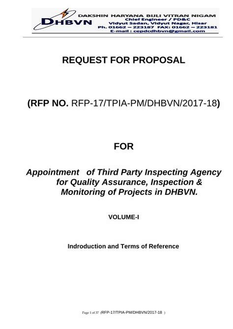 PDF REQUEST FOR PROPOSAL RFP NO RFP TPIA DOKUMEN TIPS