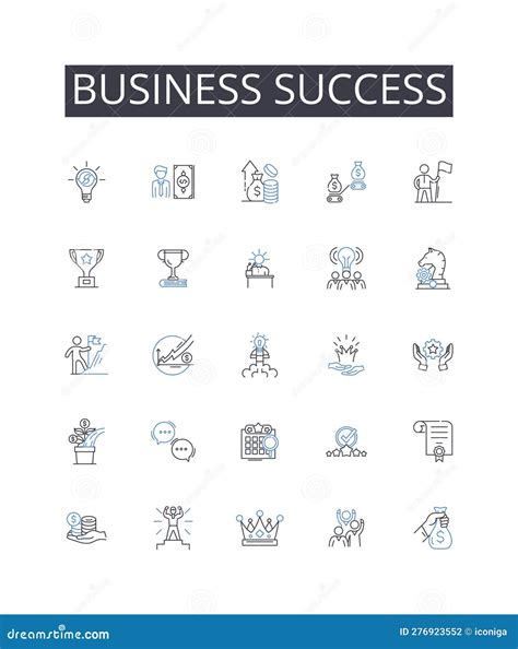 Business Success Line Icons Collection Automation Analytics
