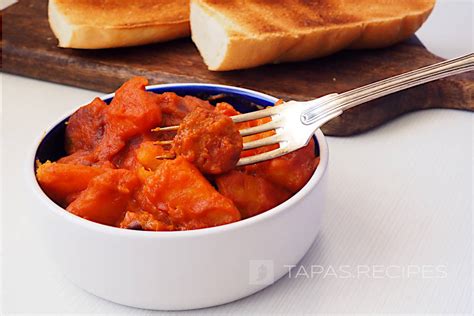 Spicy Chorizo Bravas Potatoes