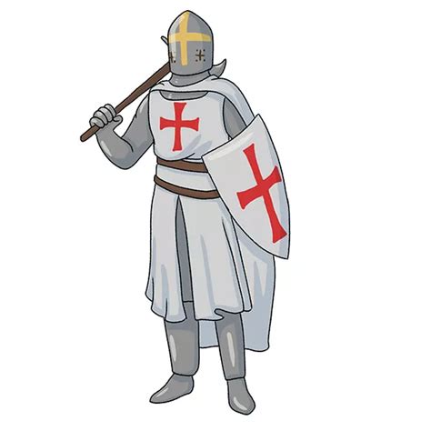 How To Draw A Crusader Easy Drawing Art