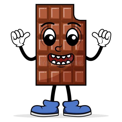 Chocolate Bar Character Clipart On White Background Stock Illustration