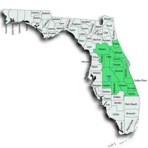 Map Of Counties In Central Florida Maps Of Florida