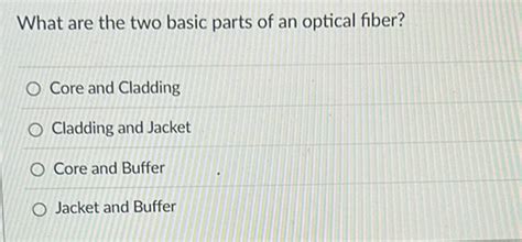 what are the two basic parts of an optical fiber core and cladding