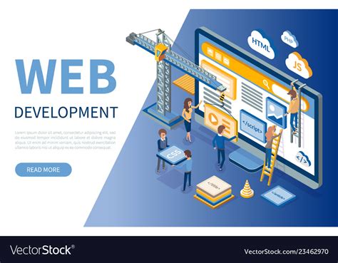 Web Development Developers Optimizations Of Sites Vector Image