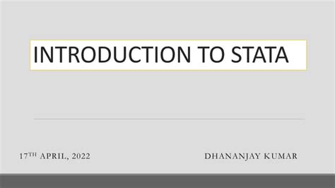 Stata Basics Of Analysis And Commands Pptx