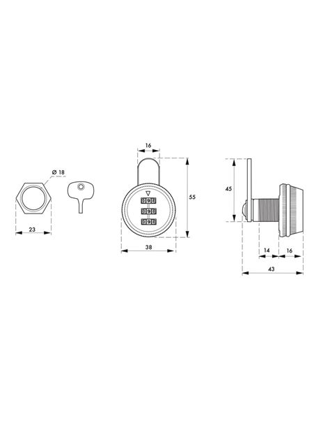 Κλειδαριά γραμματοκιβωτίου μεταβλητού συνδυασμού 3 ψηφίων Thirard
