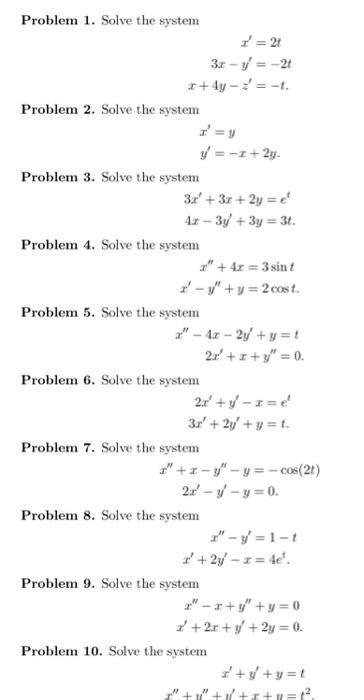 Solved Problem 1 Solve The System X 4y Problem 2 Solve