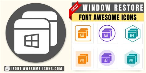 Font Awesome Window Restore Icon Resize Window Management Return