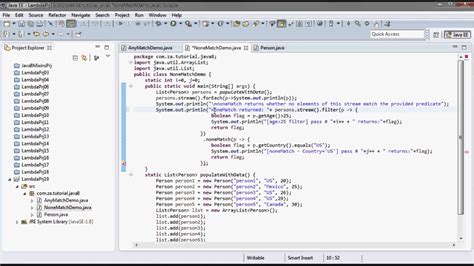 Java Tutorial Streams Nonematch Anymatch Stream Methods Youtube