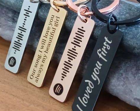 Spotify Code Keyring Custom Song Scan Spotify Keychain Personalized Music Keyring T For Music