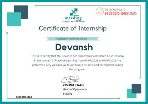 Devansh Jaiswal On Linkedin Machinelearning Internship Intrainz