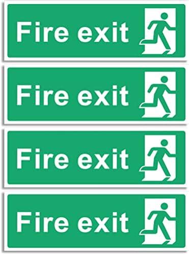 Rubigo 1 2 4 6 Pack Fire Exit Sign No Arrow Safety Signs