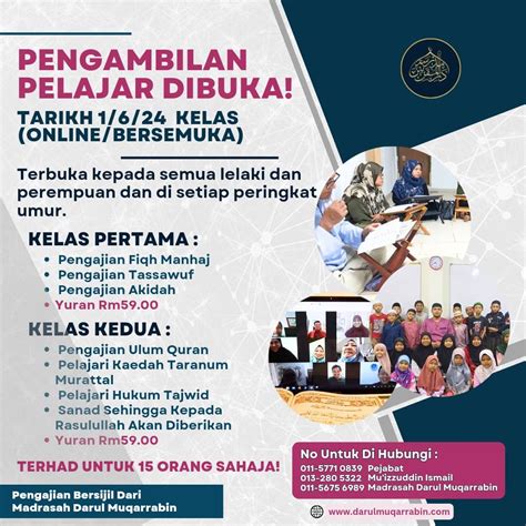 Pengambilan Pelajar Dibuka Sesi 2024 Darul Muqarrabin