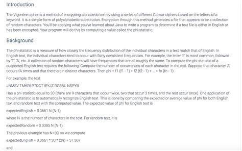 Solved Introduction The Vigenère Cipher Is A Method Of