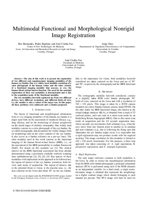 Pdf Multimodal Functional And Morphological Nonrigid Image Registration
