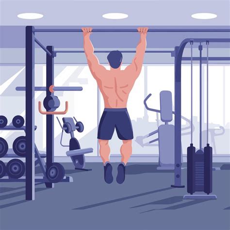 Man Doing Pull Ups At Gym 51306669 Vector Art At Vecteezy