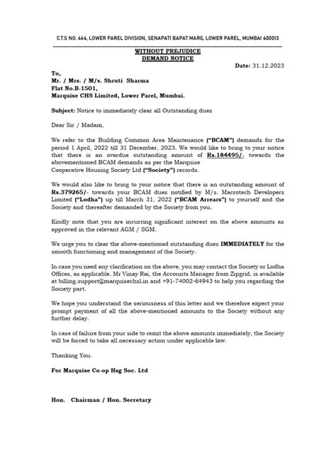 Demand Notice 31122023 Pdf Business Public Sphere